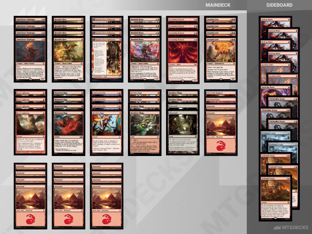 Pioneer Red Deck Wins deck by LuffyDoChapeuDePalha • MTG DECKS