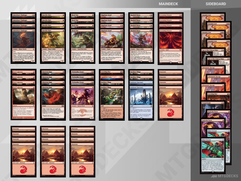 Standard Mono-Red Aggro deck by choccy_milk • MTG DECKS
