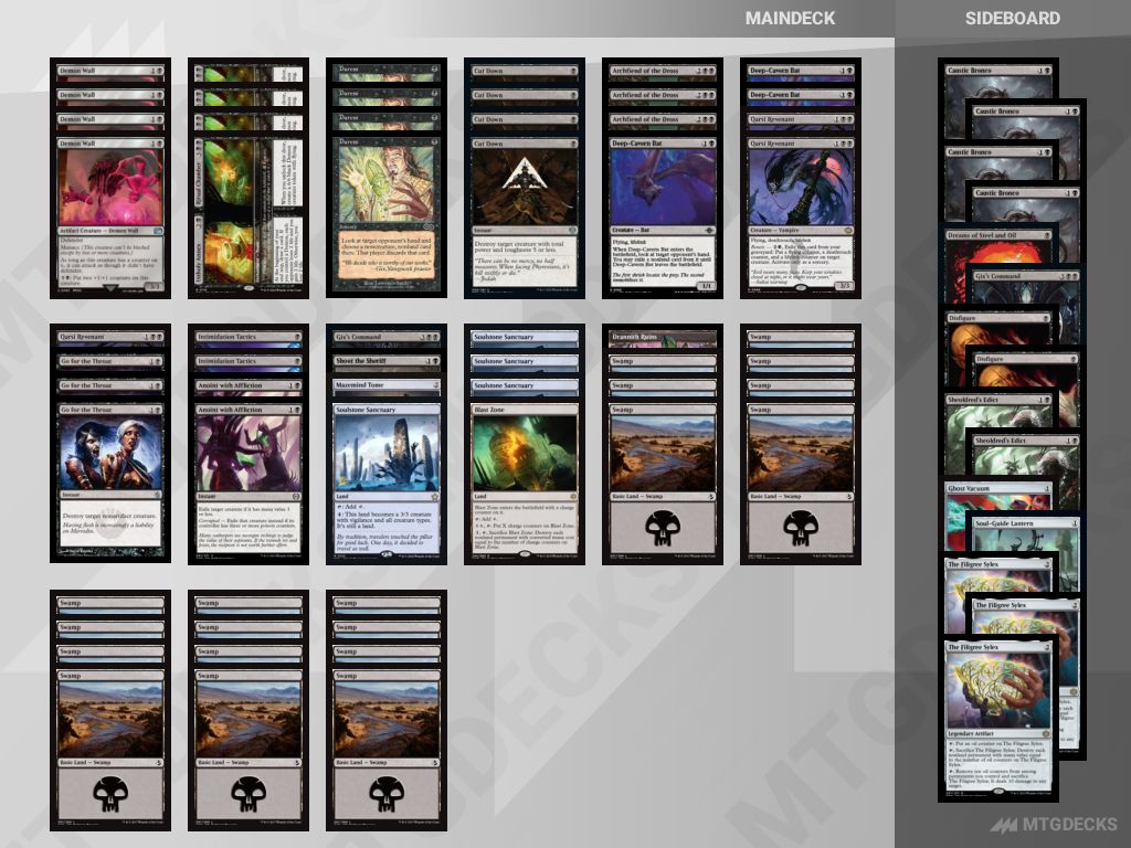 Standard Mono-Black Demons deck by KAZUTAKA OYA • MTG DECKS