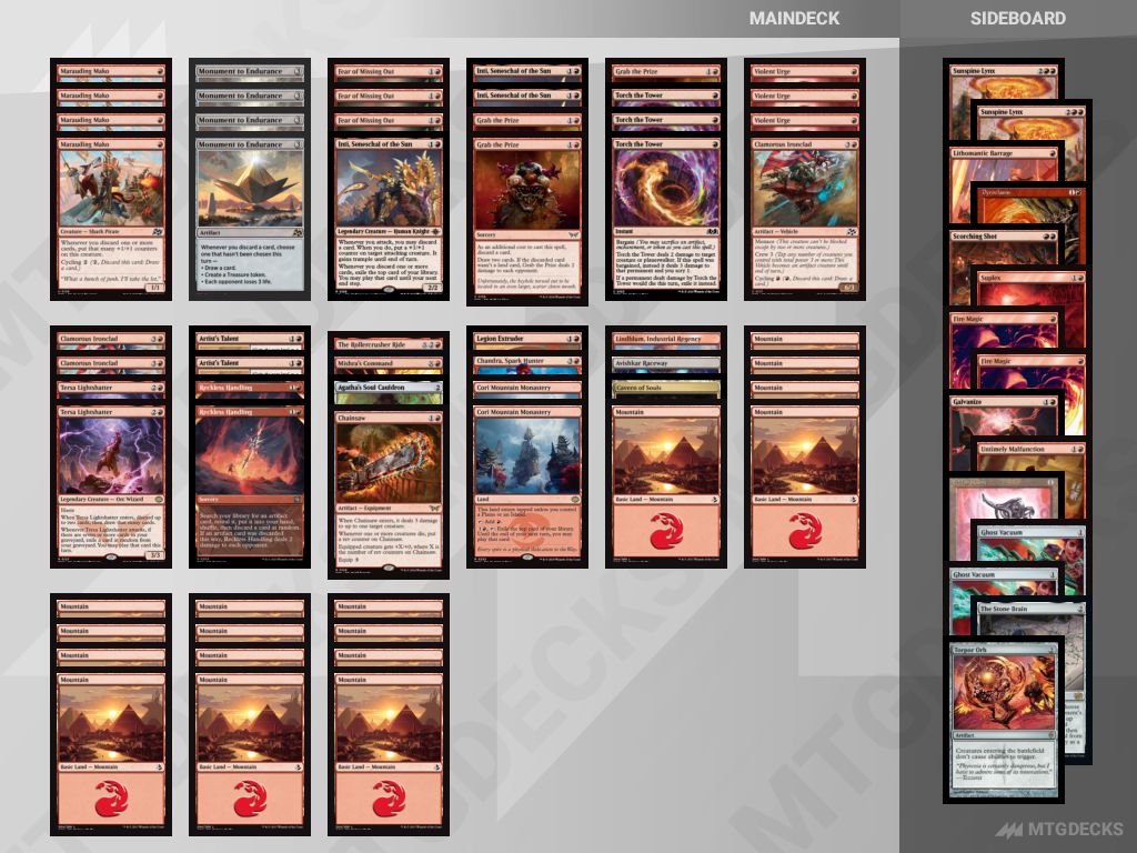 MTG Standard Lorwyn Eclipsed Mono Red Monument top decks • MTG DECKS