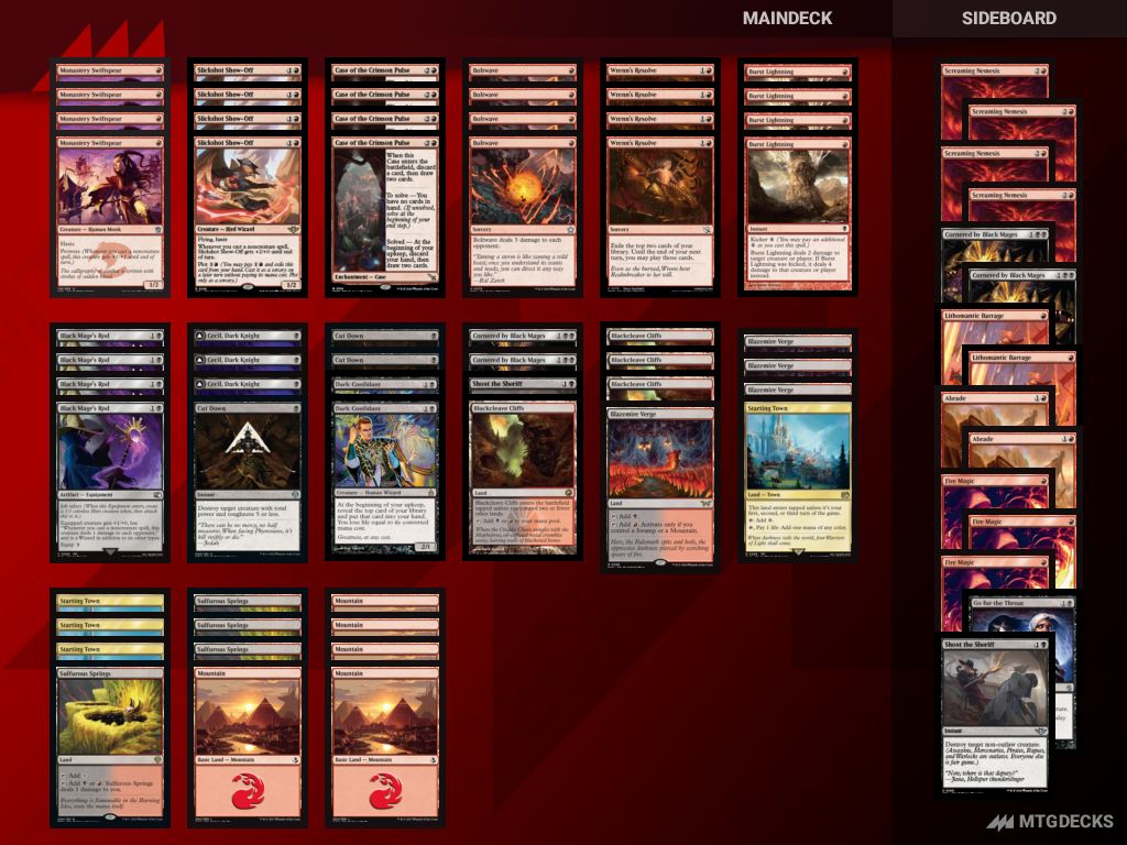 Arena Standard BURN deck by Dafore • MTG DECKS
