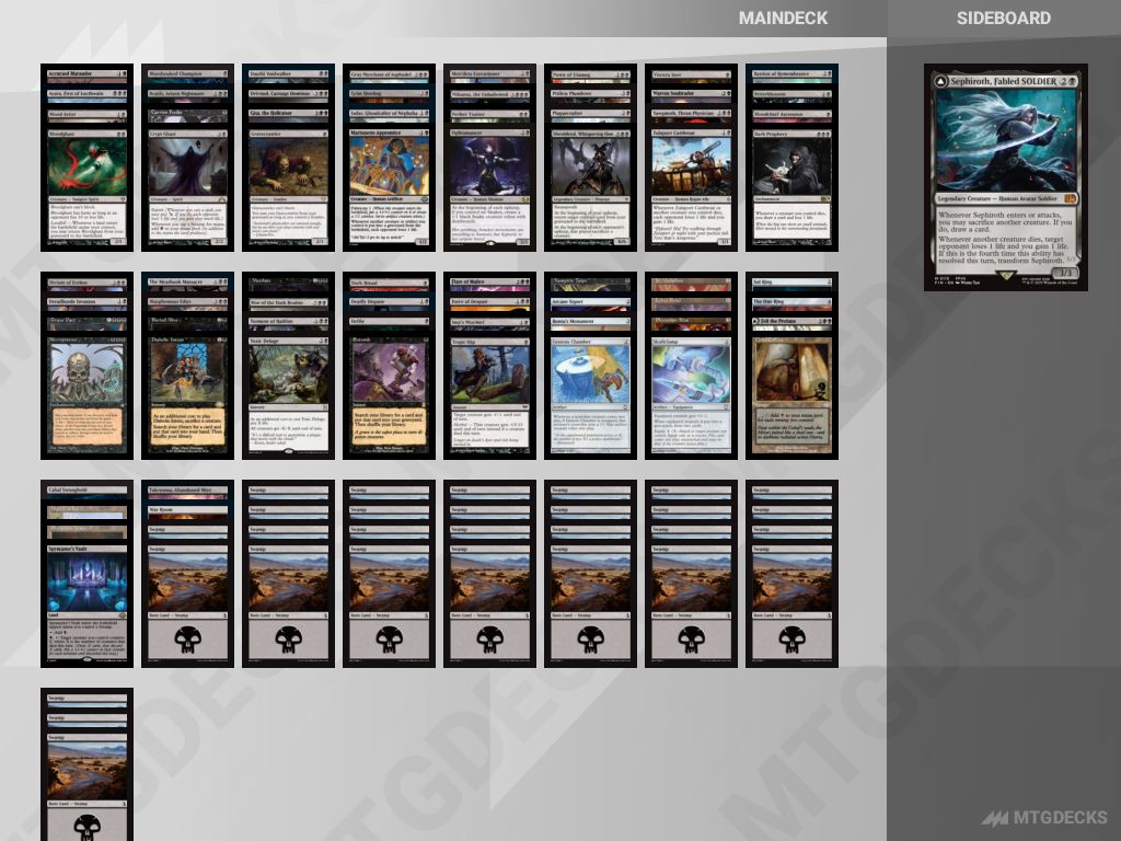 Commander Sephiroth, Fabled SOLDIER deck by Luís Lopes • MTG DECKS