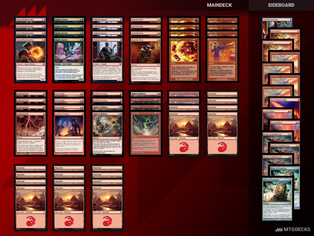 Pauper Mono-Red Madness Burn deck by dfabretti87 • MTG DECKS