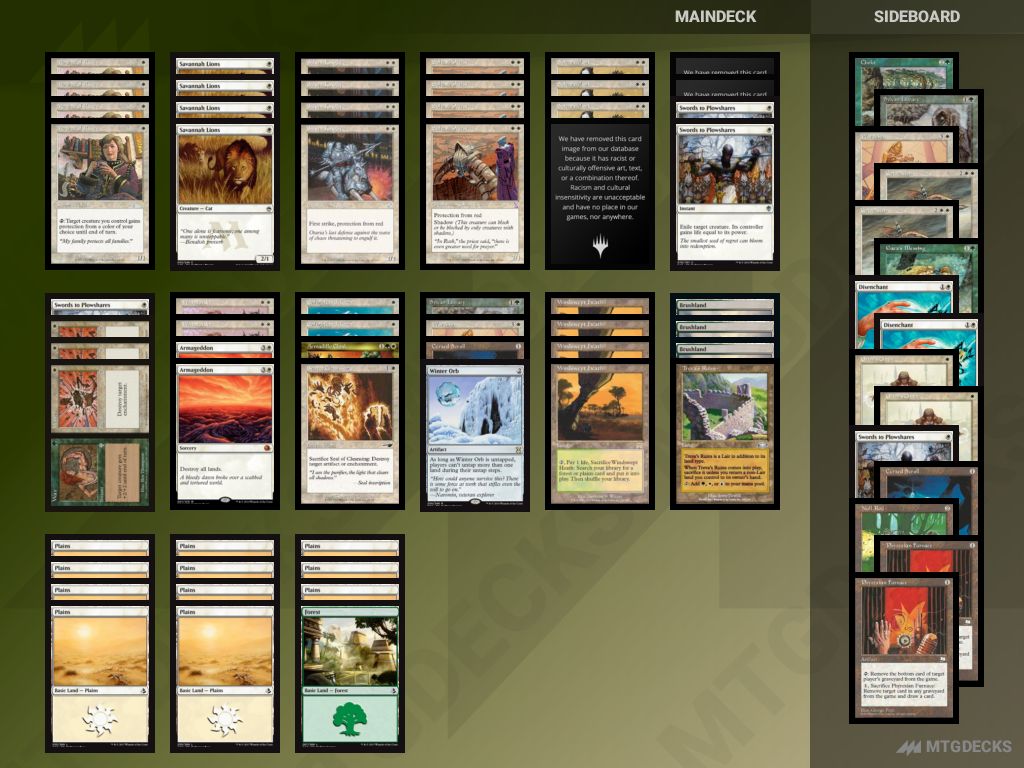 Premodern White Weenie deck by Mat Bakarich • MTG DECKS