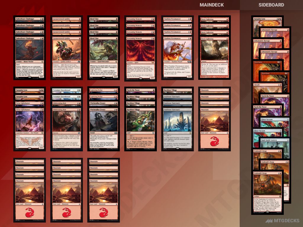Standard Monored Aggro deck by Denys Shelepov • MTG DECKS