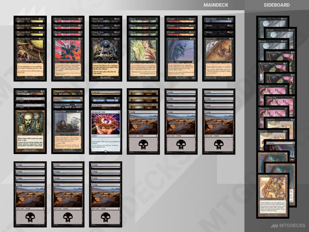 Premodern Mono Black Control deck by Iacopo Pineschi • MTG DECKS