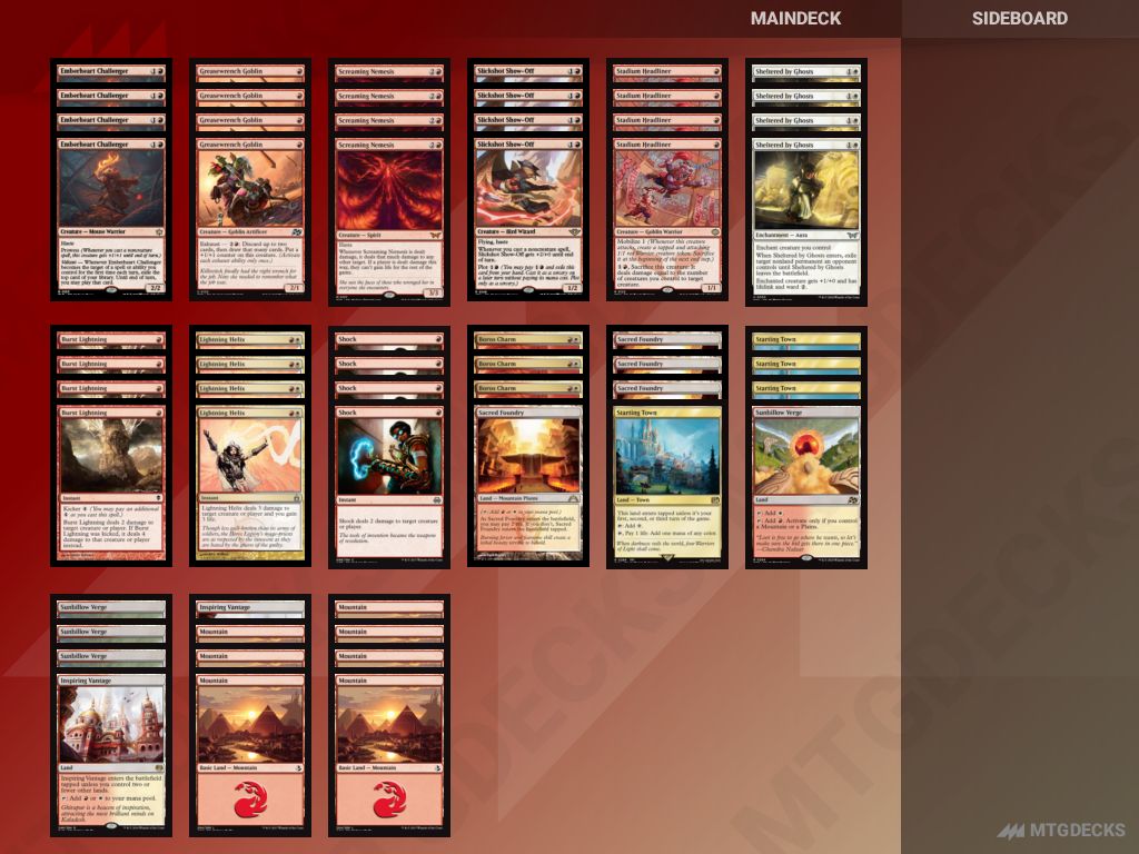 Arena Standard Dr. Boros Burn BO1 deck by Grey Heron • MTG DECKS