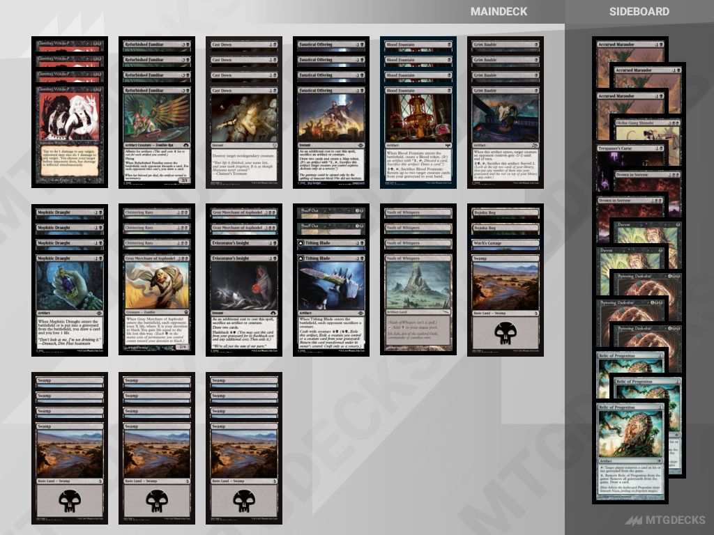 Pauper Mono Black Devotion deck by Shane Cheah • MTG DECKS