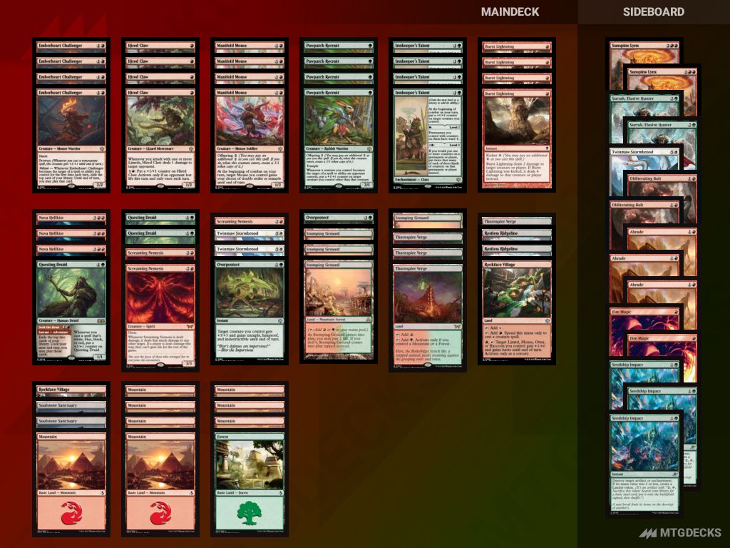 Standard Gruul Aggro deck by Massan • MTG DECKS