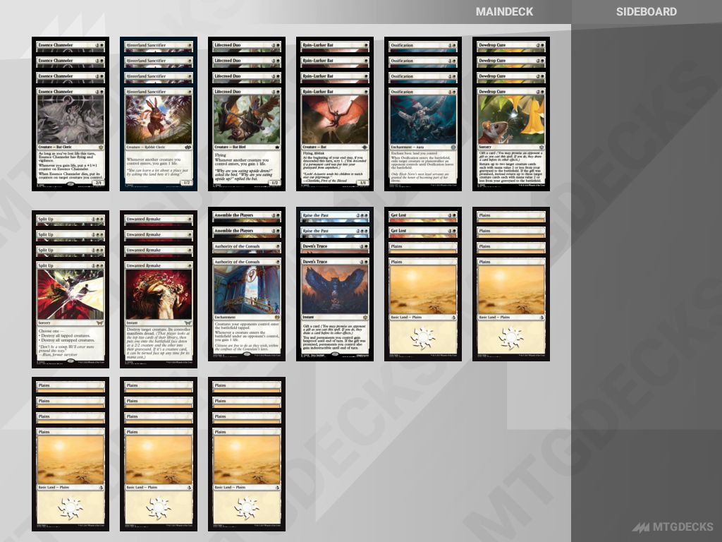 Standard Mono White Lifegain deck by Wesley Yuri • MTG DECKS