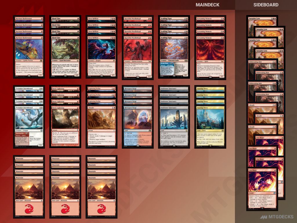 Standard Mono-Red Aggro deck by Bosseidon • MTG DECKS