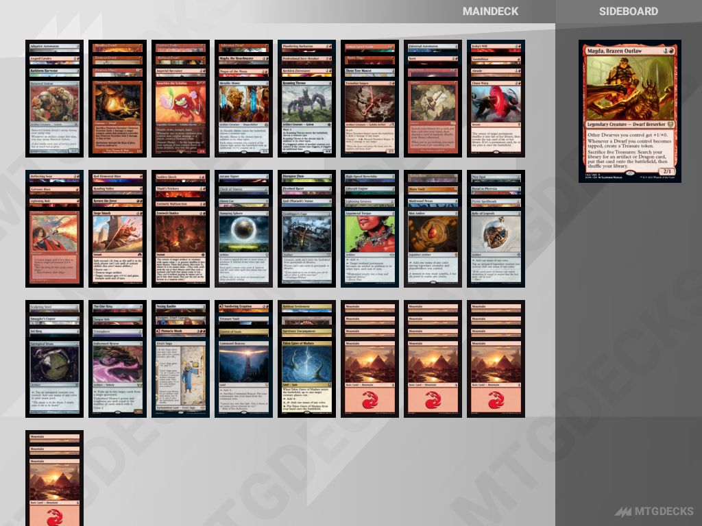 Commander Magda, Brazen Outlaw deck by Christian Ranniel Juliano • MTG ...
