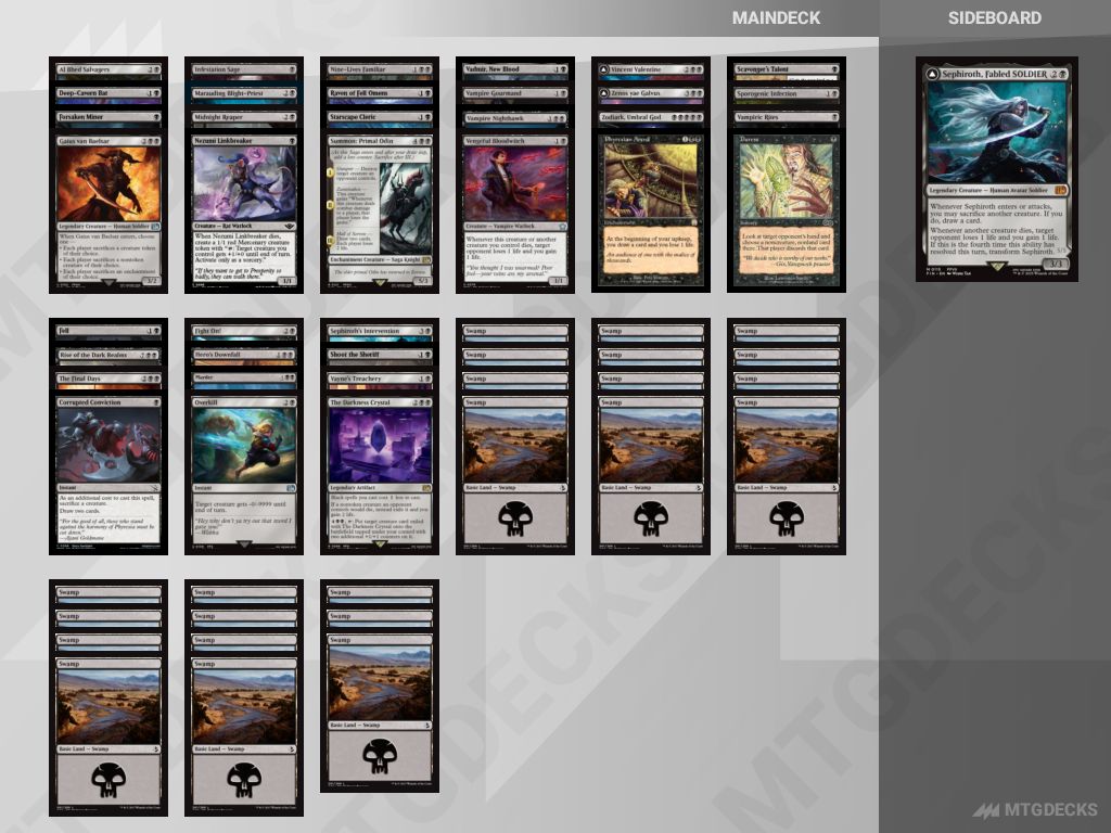 Brawl Sephiroth, Fabled SOLDIER deck by MTGA-Assistant-Meta • MTG DECKS