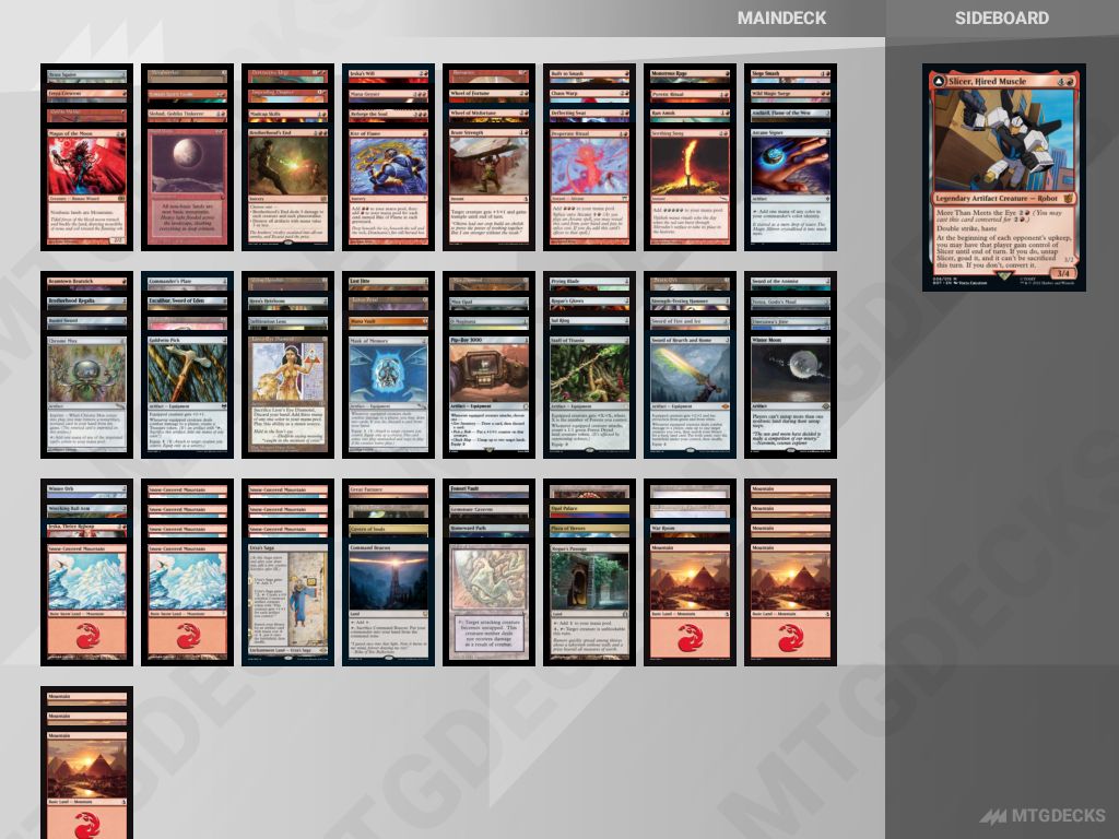 Commander Slicer, Hired Muscle deck by Gani Jayaprawira Sunadim • MTG DECKS