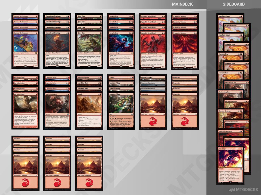 Standard Mono Red Aggro deck by Sato Yoichiro • MTG DECKS