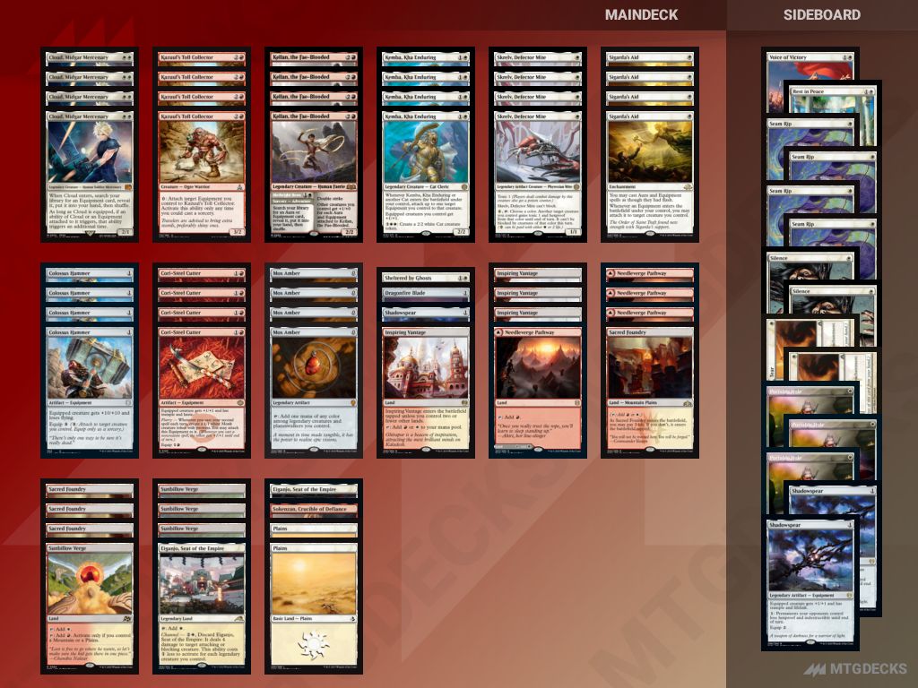 Pioneer Hammer Time deck by almostomniscient • MTG DECKS