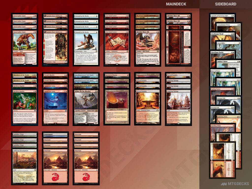 MTG Pioneer Boros Pia top decks • MTG DECKS