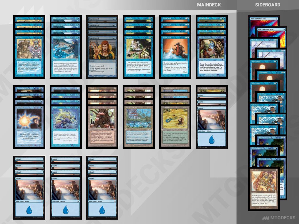 Premodern Mono U Tide Control deck by Max Smith • MTG DECKS
