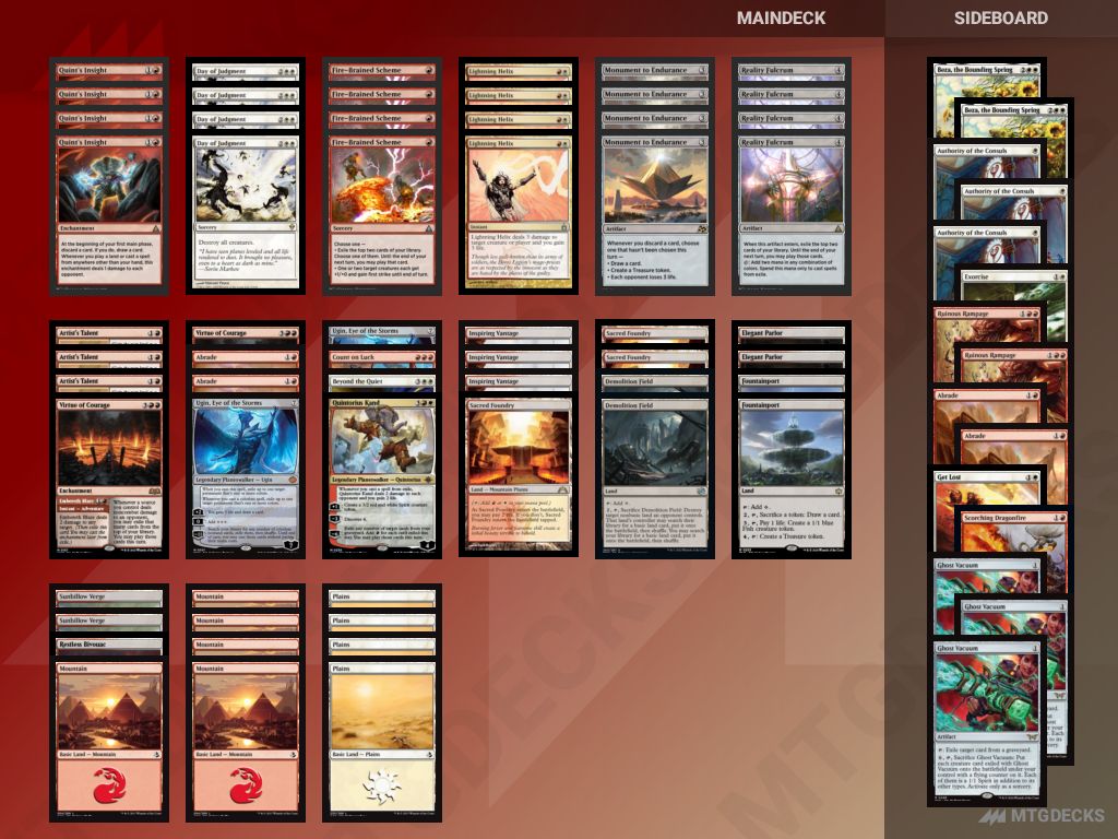 MTG Standard Secrets of Strixhaven Boros Monument top decks • MTG DECKS