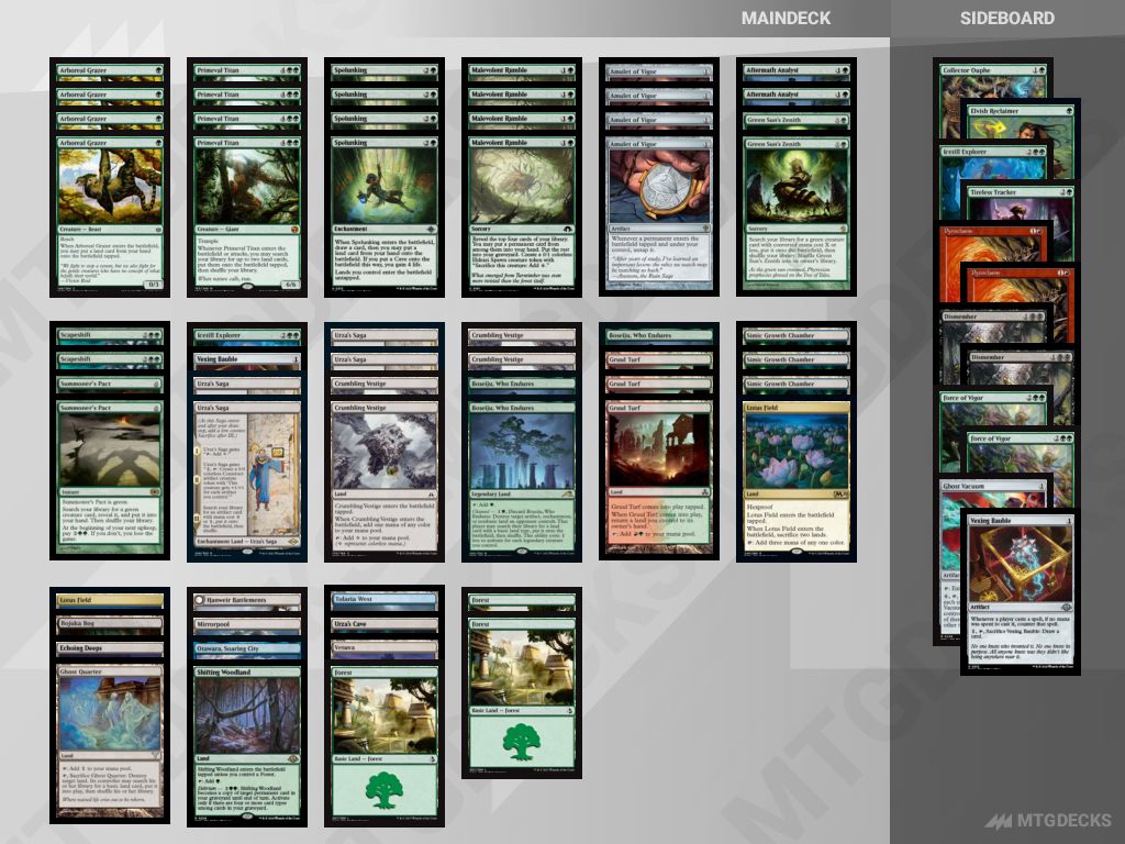 Modern Mono-Green Amulet Titan deck by Nigel Hagley • MTG DECKS