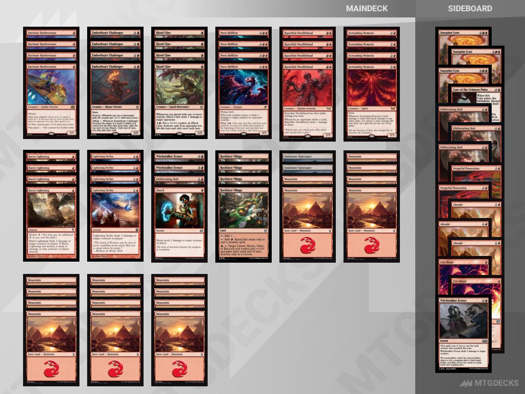 Standard Mono-Red Aggro deck by Andrew Tao • MTG DECKS