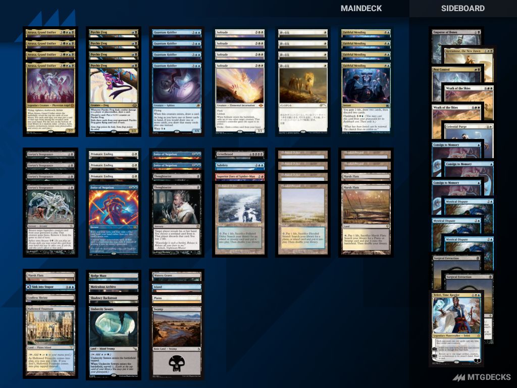 Modern W-U-B-G Goryo's Vengeance deck by Andrew Higganbotham • MTG DECKS
