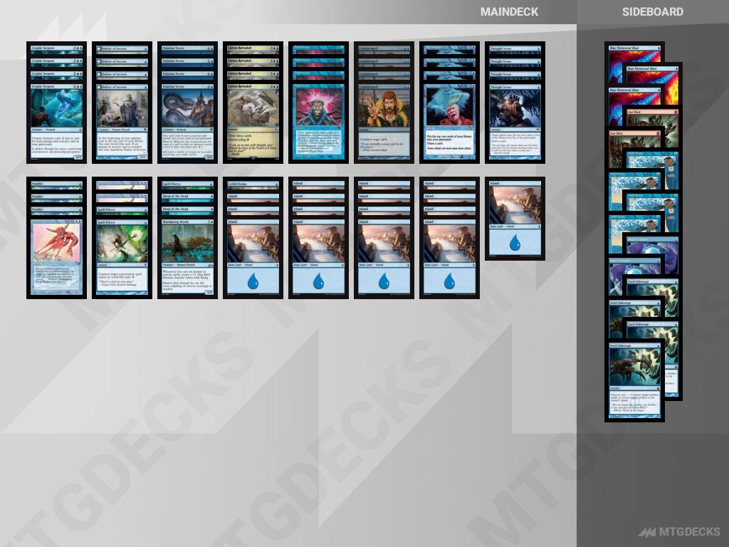 Pauper Mono-Blue Blue Terror deck by PRIMOBRUSTOLIN • MTG DECKS