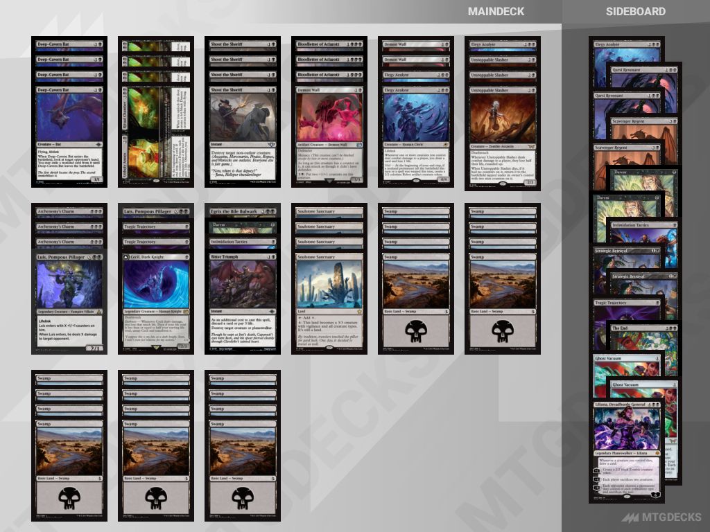 Arena Standard OM1 Mono Black Demons! deck by Lathan • MTG DECKS