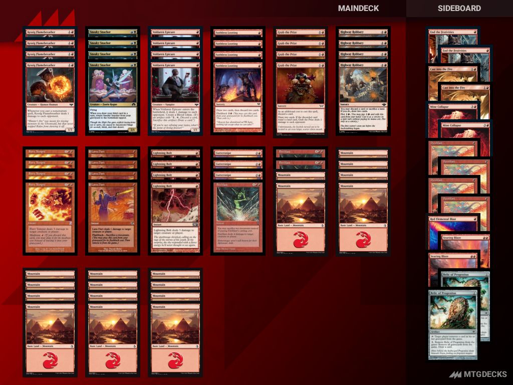 Pauper Mono Red Madness deck by Ineves • MTG DECKS