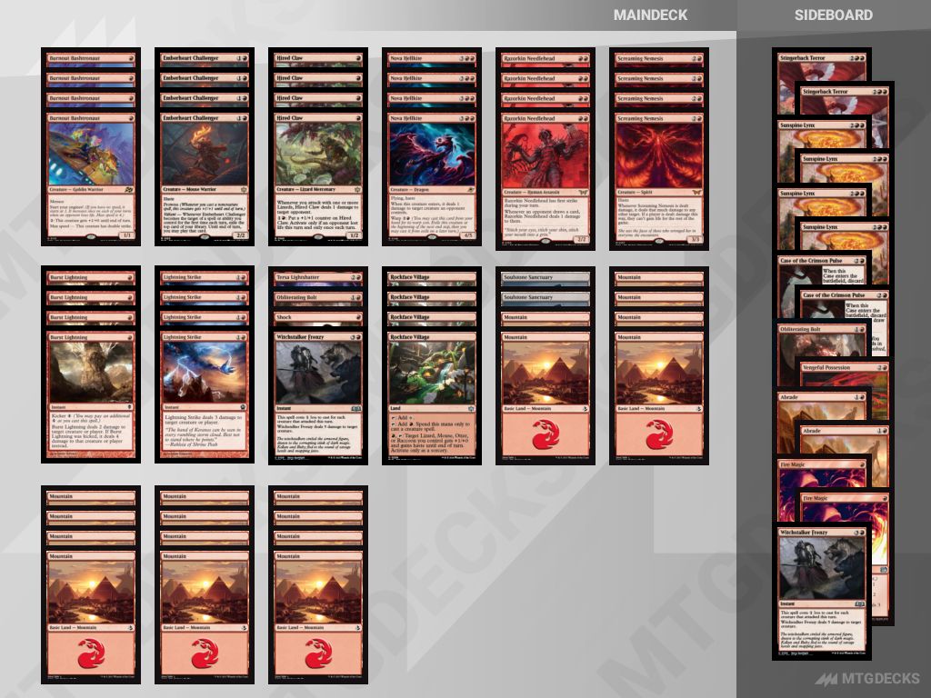Standard Mono Red Aggro deck by Áron Eszenyi • MTG DECKS