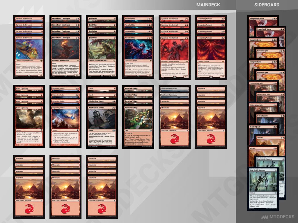 Standard Mono Red Aggro deck by Yuzawa Sho • MTG DECKS