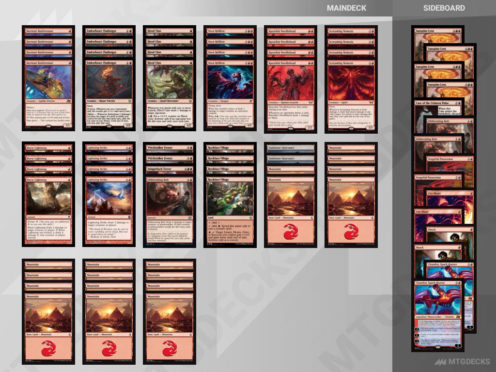 Standard Mono-Red Aggro deck by Patrick Casey • MTG DECKS