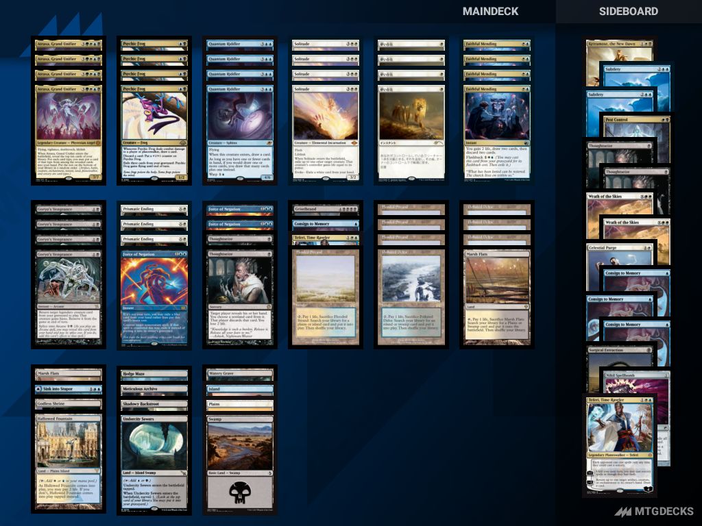 Modern W-U-B-G Goryo's Vengeance deck by Michael Billinghurst • MTG DECKS