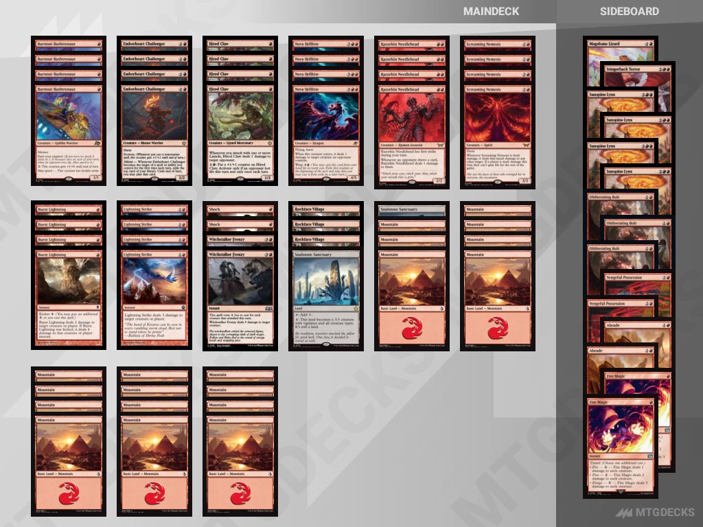 Standard Mono-Red Aggro deck by Tyler Aaron Barnett • MTG DECKS