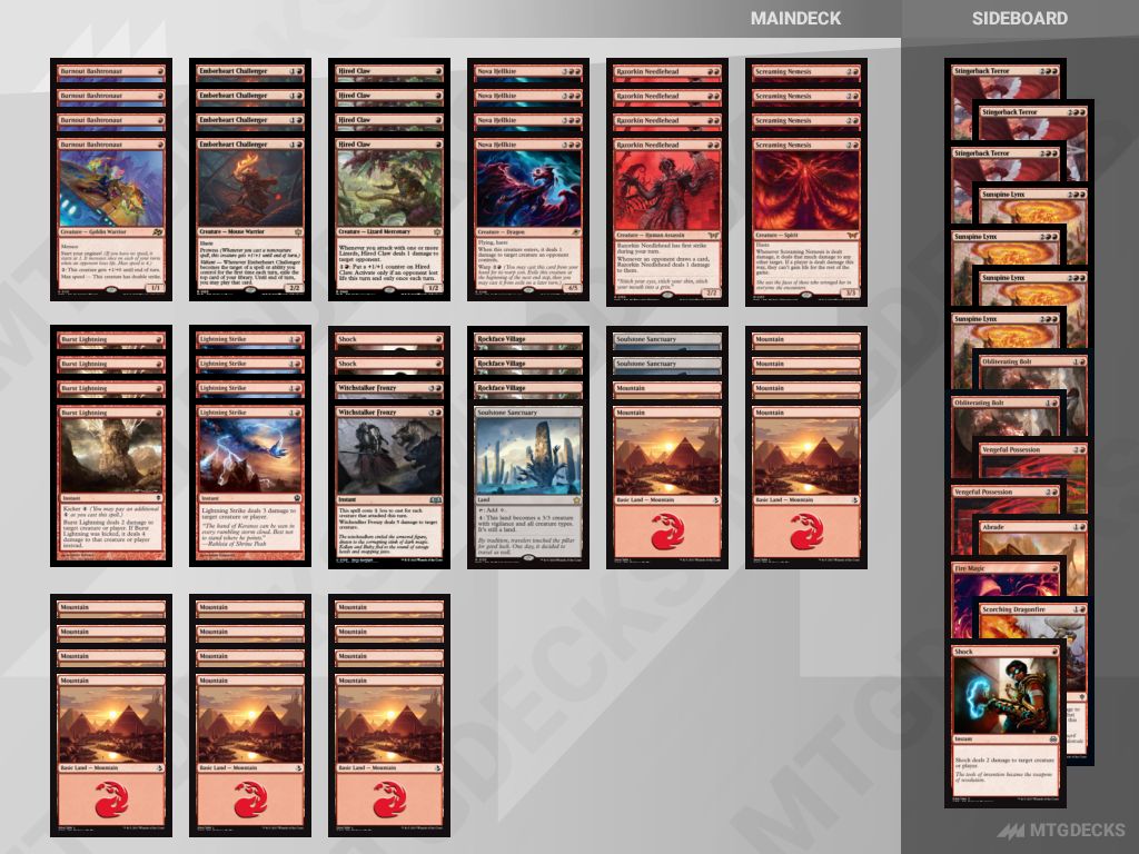 Standard Mono-Red Aggro deck by Andrew Skorik • MTG DECKS