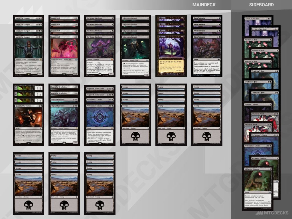 Standard Mono-Black Demons deck by Thomas Malouf • MTG DECKS