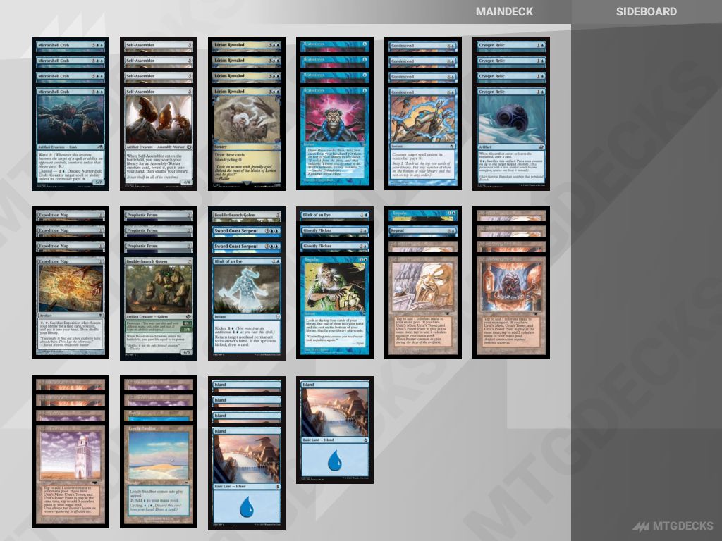 MTG Pauper Mono Blue Tron top decks • MTG DECKS