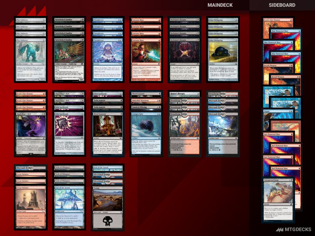Pauper Grixis Affinity deck by Rodrigo Gonçalves • MTG DECKS