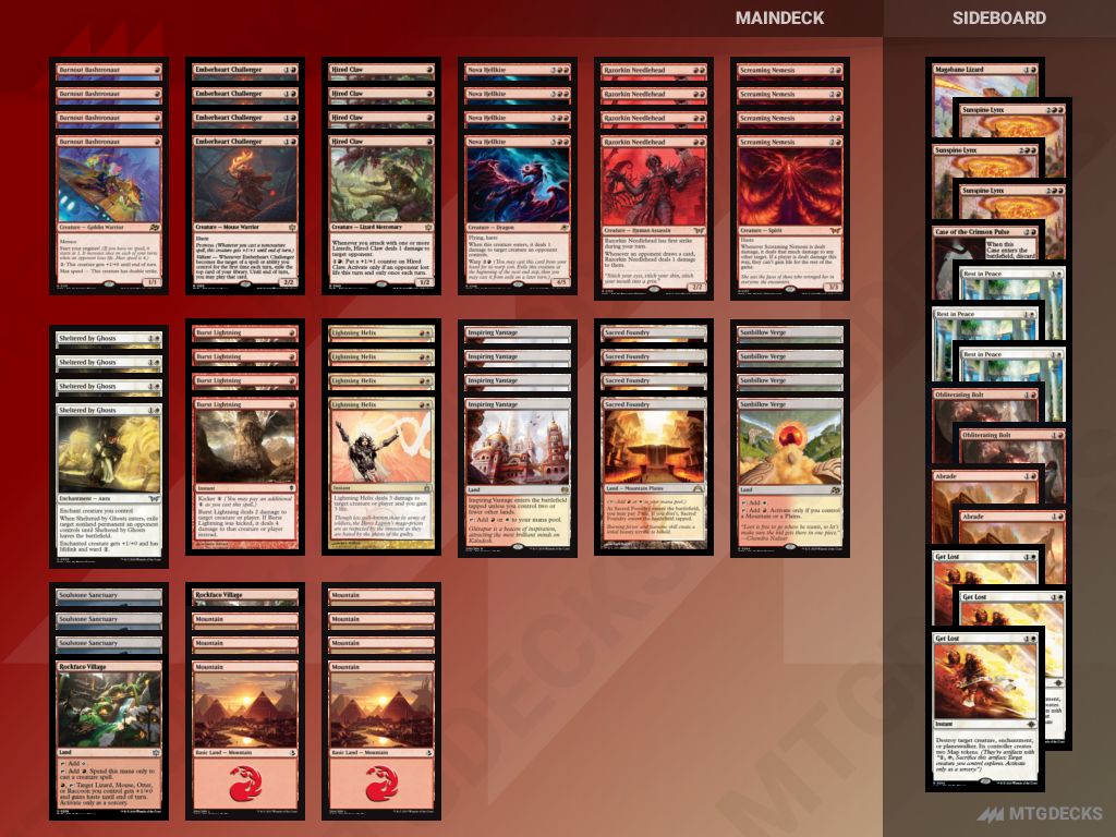 Standard Boros Burn deck by Ed_Elric • MTG DECKS