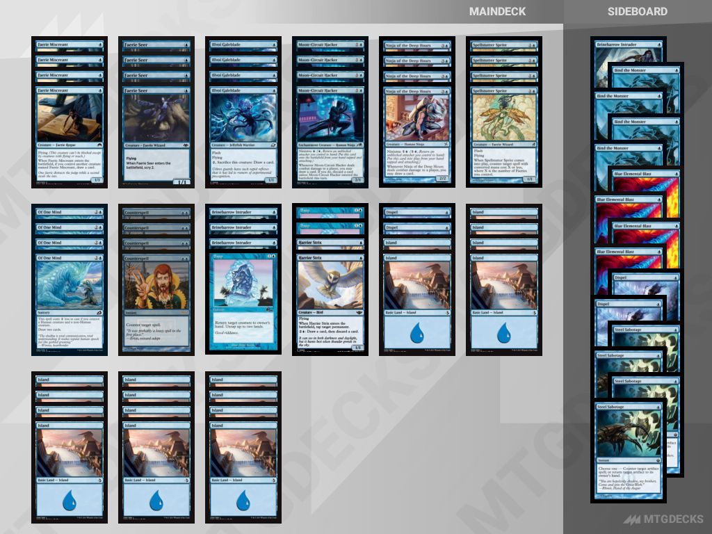 Pauper Mono Blue Faeries deck by Vilius Peteraitis • MTG DECKS