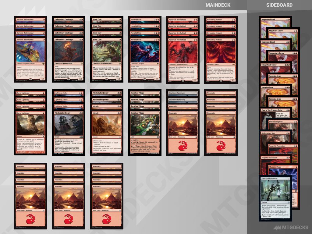 Standard Mono-Red Aggro deck by Mats Neumann • MTG DECKS