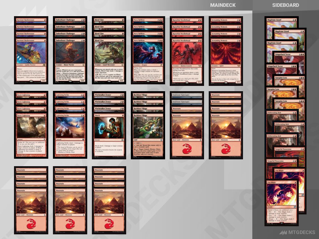 Standard Mono-Red Aggro deck by LucasG1ggs • MTG DECKS