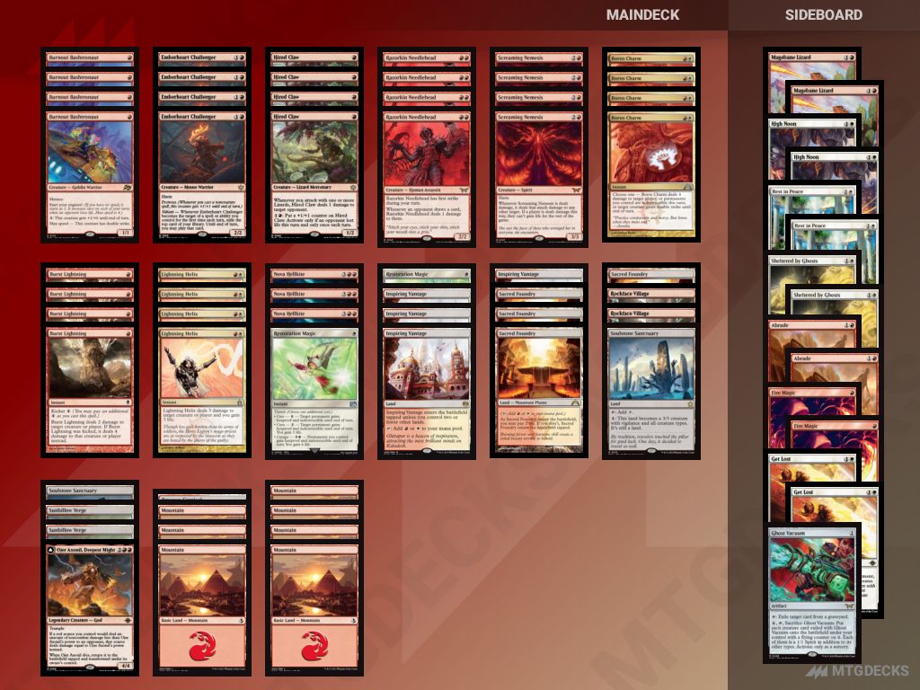 Standard Boros Aggro deck by Marchall Ablola • MTG DECKS