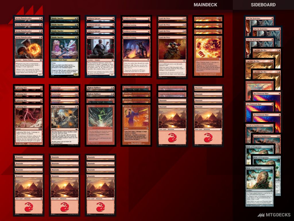Pauper Mono Red Burn deck by Pierre S. • MTG DECKS