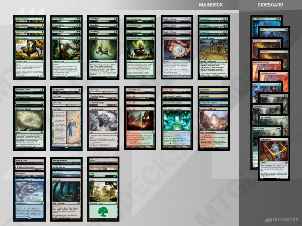 Modern Mono-Green Amulet Titan deck by Greg Dyer • MTG DECKS