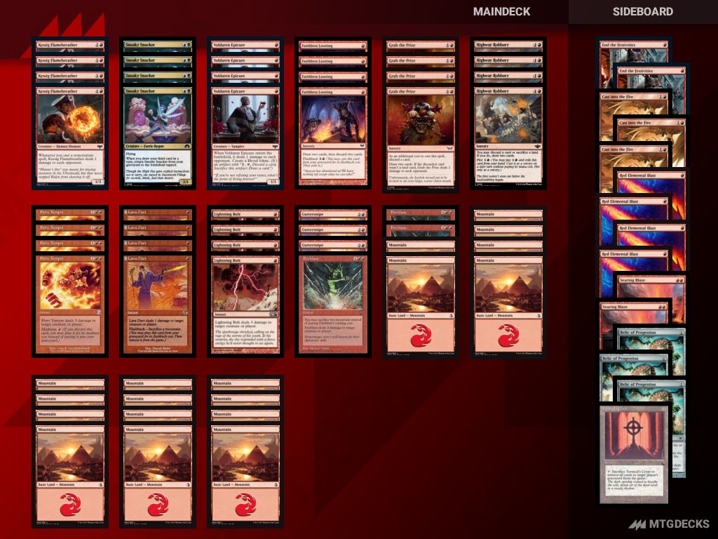 Pauper Mono Red Madness deck by Chernobilly • MTG DECKS