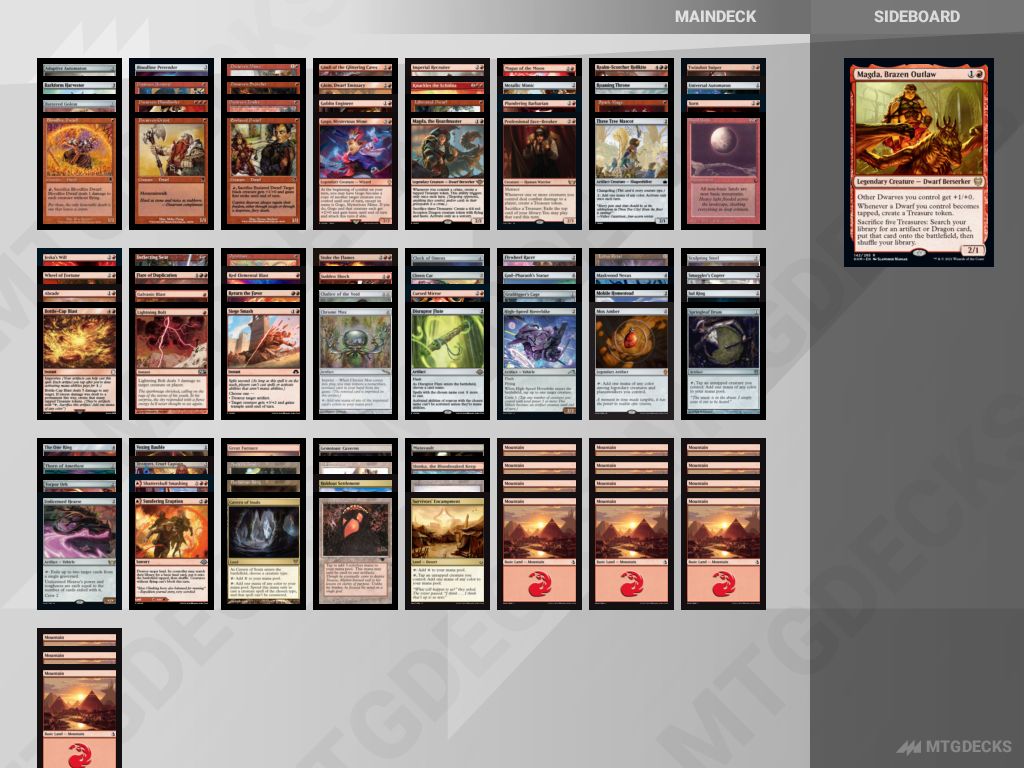 Commander Magda, Brazen Outlaw deck by Juanma Arjona Peral • MTG DECKS