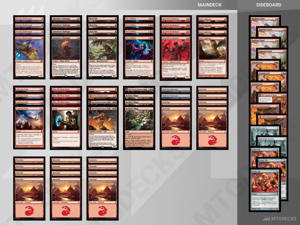 Standard Mono-Red Aggro deck by Sapoa • MTG DECKS