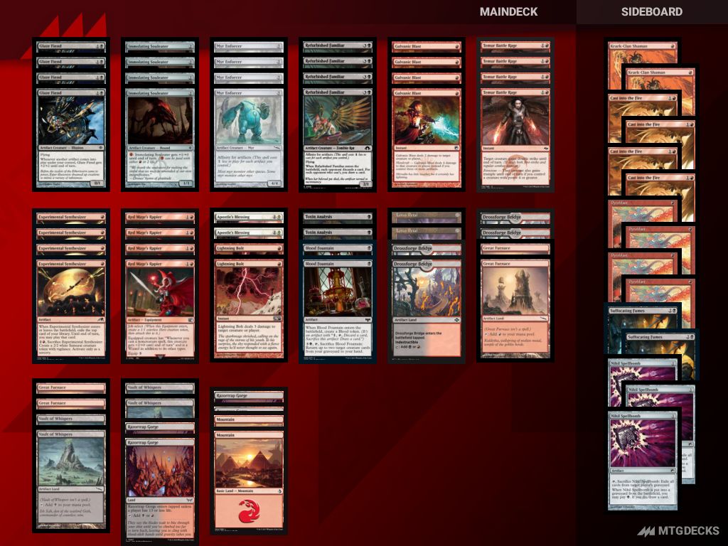 Pauper Rakdos Affinity Fiend deck by Lionel Lim • MTG DECKS