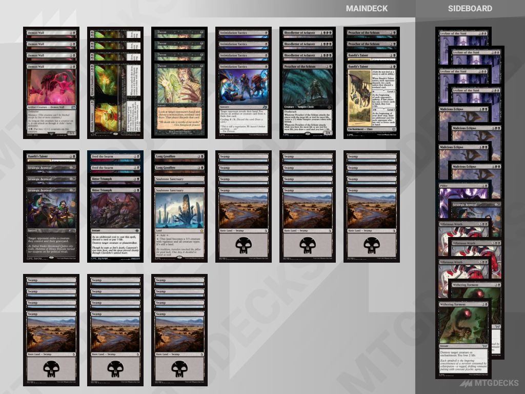 Arena Standard Mono Black Midrange deck by Platinum-Mythic Rank Player ...